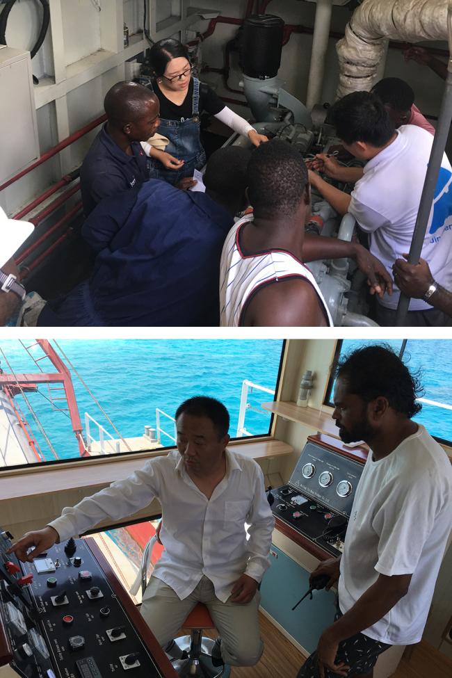 Technicians conducting operator training
