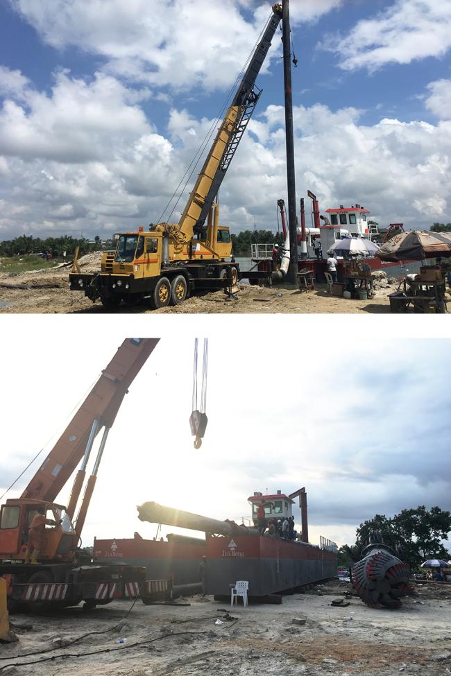 Installation of desilting machine river dredger