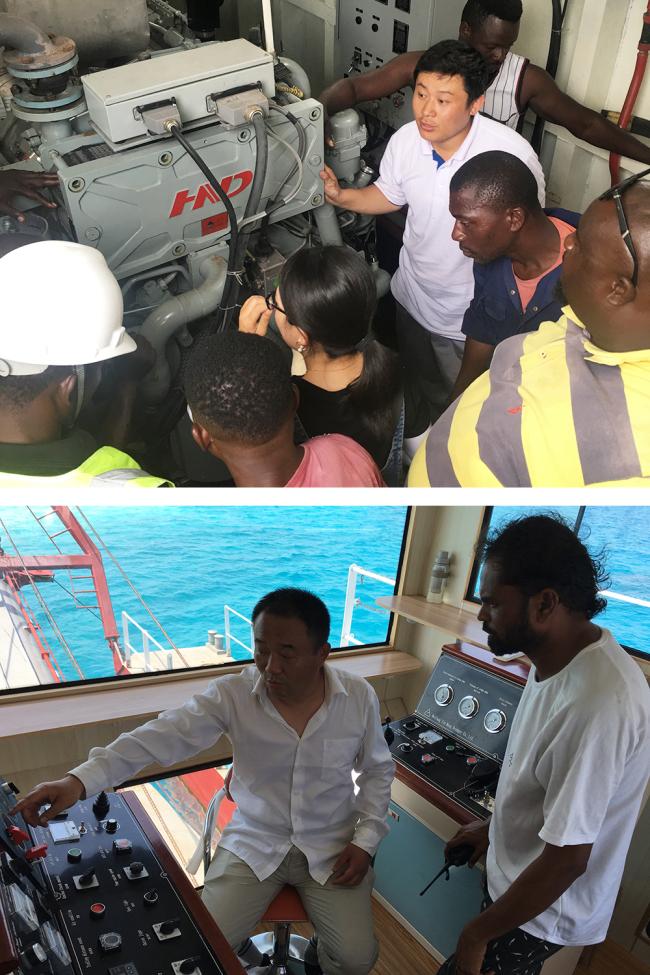 Technician training on dredger operation