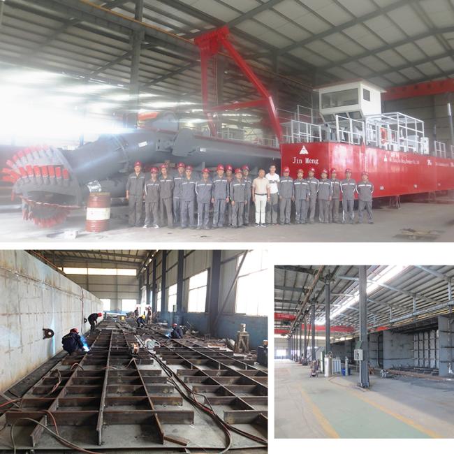 Dredger manufacturing process in workshop