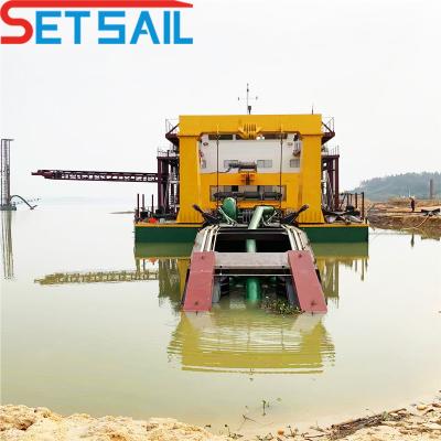Cina Scavatrice di 10 pollici di aspirazione Scavatrice di fango fluviale per dragaggio Larghezza totale 5,5 m Altezza totale 1,48 m in vendita