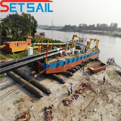Cina Scavatrice di 10 pollici di aspirazione Scavatrice di fango fluviale per dragaggio Larghezza totale 5,5 m Altezza totale 1,48 m in vendita