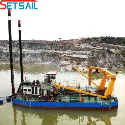 China 8 Inch River Cutter Zuig zand bagger voor Silt Cummins 230kw hoofdmotor vermogen Te koop