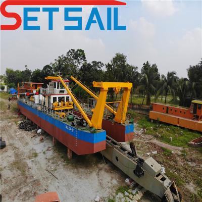 China 4600.00cm * 1002.00cm * 270.00cm Tamanho do pacote Cortador Dredger de sucção com bomba de areia do rio à venda