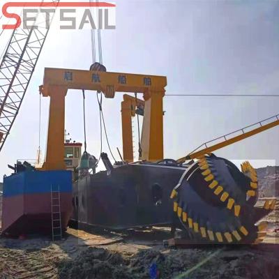 Cina Dredger di sabbia fluviale a doppio motore diesel con certificazione ISO Lunghezza totale 17 M-60 M in vendita