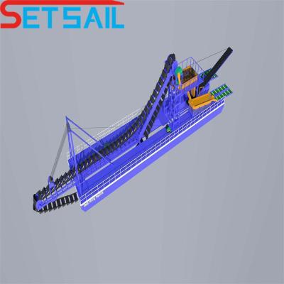 China CTN Slot Type Electric Power Chain Bucket Gold Diamond Dredger with Vibration Screen for sale