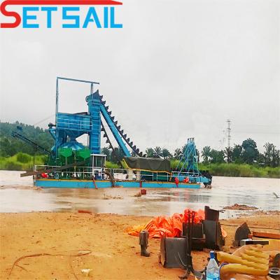 China CTN Slot Type Electric Power Chain Bucket Gold Diamond Dredger with Vibration Screen for sale