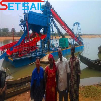 China CTN Slot Type Electric Power Chain Bucket Gold Diamond Dredger with Vibration Screen for sale