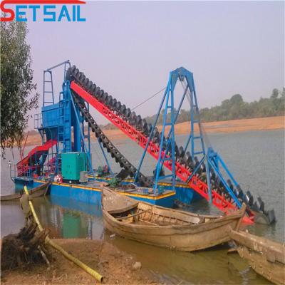 China 5.5kw-50kw Drum Screen Motor Chain Bucket River Mining Gold Dredger for Your Benefit for sale
