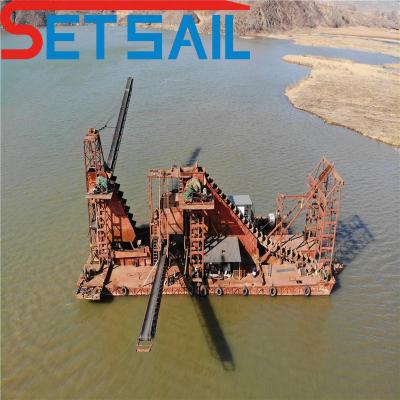 Cina Dredger a secchio a catena per la sabbia fluviale e l'oro profondità di dragaggio 8-28m Alta capacità in vendita