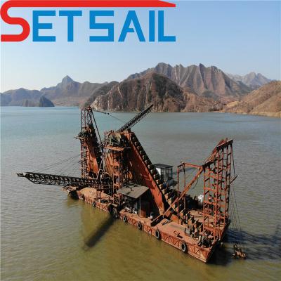 Cina Dredger a secchio a catena per la sabbia fluviale e l'oro profondità di dragaggio 8-28m Alta capacità in vendita