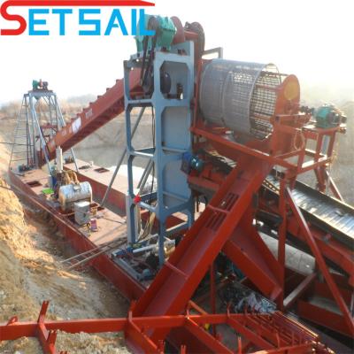 Cina 95kw-260kw Total Power Chain Bucket Sand Mining Gold Dredger per scavo di fiumi e laghi in vendita