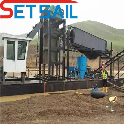 China Kettengewässer-Golddredger mit Jigging-Maschine Gesamtbrennstoffverbrauch 14L-39L zu verkaufen