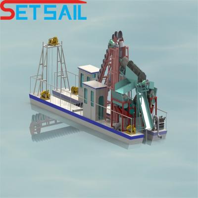 China Chain Bucket River Sand Gold Dredge Equipment voor Diamant US Currency Aanpassing Te koop