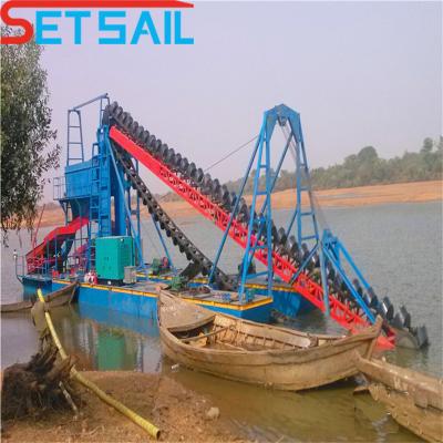 China Chain Bucket River Sand Gold Dredge Equipment voor Diamant US Currency Aanpassing Te koop