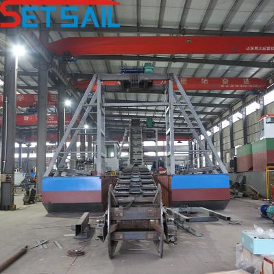 China Chain Bucket Lake Diamond Machinery für River Gold Hull Abmessungen 23m-49m und QHSS-8 zu verkaufen