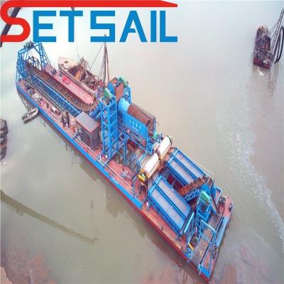 Cina Macchina per l'oro a sabbia del fiume Chain Bucket con paracadute di agitazione entro 23 m-49 m Dimensione dello scafo in vendita
