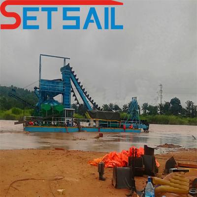 China 128-176PCS Excavación de Diamante de Río Customizado Cubo de Cadena de Oro Dredger para el Frete Marítimo en venta