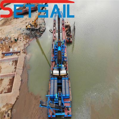 China Lifting Motor Power 7.5kw-100kw River Mining Gold Diamond Equipment met keten emmer Te koop