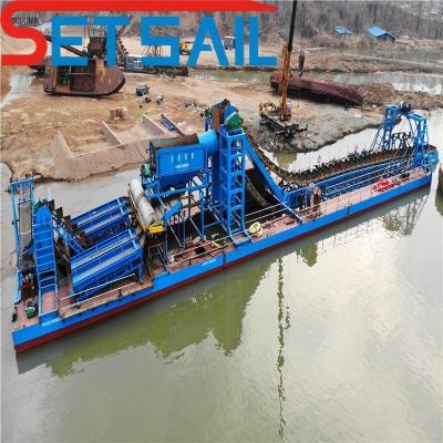 China Lifting Motor Power 7.5kw-100kw River Mining Gold Diamond Equipment met keten emmer Te koop
