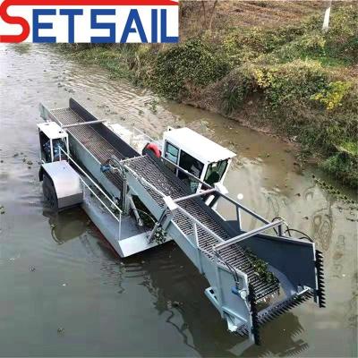 Cina Sistema di funzionamento automatico Raccoglitore galleggiante per erbacce Larghezza dello scafo 3m-7m Pulizia dell'acqua in vendita