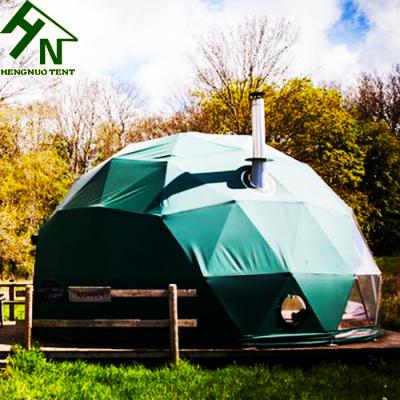 Cina Diameter 6m Green Color Igloo Glamping Dome Tent With Kitchen in vendita