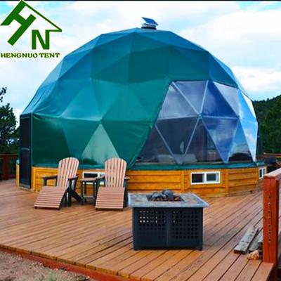 Cina Diameter 6m Green Color Igloo Glamping Dome Tent With Kitchen in vendita