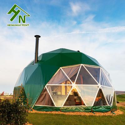 Cina Diameter 6m Green Color Igloo Glamping Dome Tent With Kitchen in vendita
