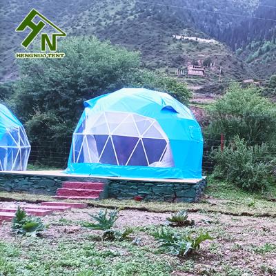 Cina Piccola Geo tenda gialla blu bianca della cupola di 2 persone per vivere multi funzionale in vendita