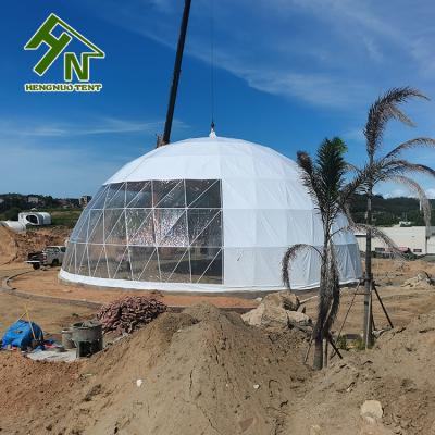 Cina bovindo della doppia porta di vetro della tenda della cupola geodetica di 8m chiaro per l'evento in vendita