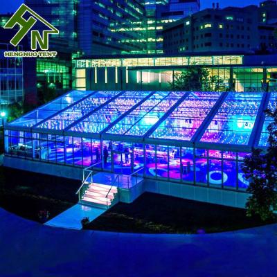 中国 SGSのセリウムの結婚のガラス テントの大きく明確なスパンの防水屋外の透明な玄関ひさし 販売のため