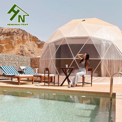 Cina tenda di campeggio geodetica del PVC del deserto di 6m del tessuto di Glamping della cupola gialla della tenda in vendita