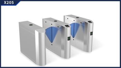 China Blue Acrylic SUS304 Stainless Security Flap Barrier Gate RFID IC ID CARD Access Control System for sale