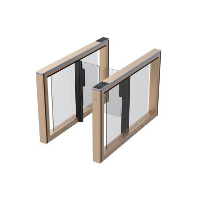 China Slim Durable Office Aluminum Alloy Snap-joint Security Gate Protection With Acrylic / Tempered Glass Arm for sale