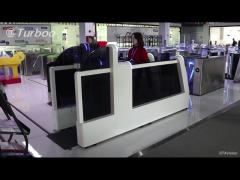Porta de balanço de vidro comercial automática com números dos passageiros da exposição de diodo emissor de luz
