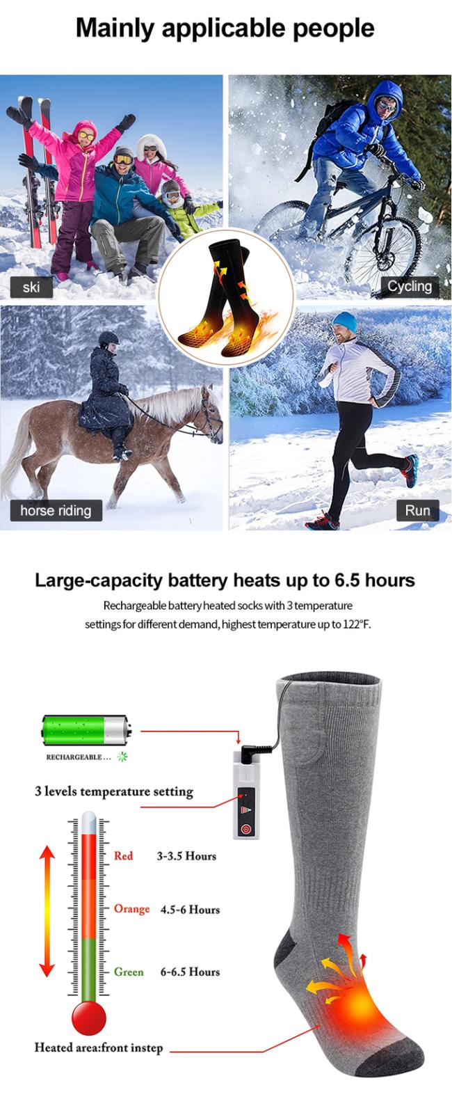 Insulated Thermal Rechargeable Heated Socks For Hunting 1