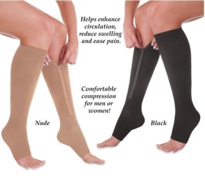 Cina Chiusura lampo 15-20 calzini medici Toe Varicose Veins Anti Bacterial aperto di compressione di mmHg in vendita