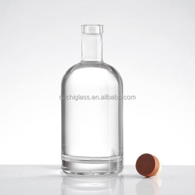 China 750 ml de garrafa de vidro de vinho e uísque com tampa de madeira feita de vidro de pedra à venda