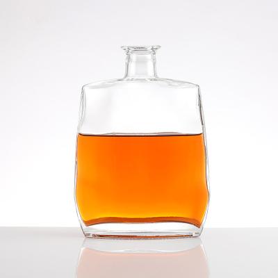 Cina Vino di lusso su misura whisky vodka tequila bottiglia di vetro quadrata con timbro a caldo e sughero in vendita