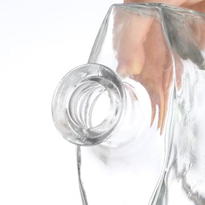 Cina Vino di lusso su misura whisky vodka tequila bottiglia di vetro quadrata con timbro a caldo e sughero in vendita
