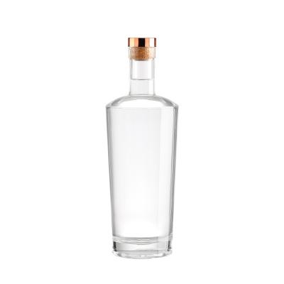 China Vidro Super Flint Redondo Vazio Vinho Liquor Whiskey Vodka Tequila Garrafa com tampa de cortiça à venda
