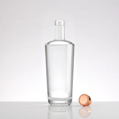China Vidro Super Flint Redondo Vazio Vinho Liquor Whiskey Vodka Tequila Garrafa com tampa de cortiça à venda
