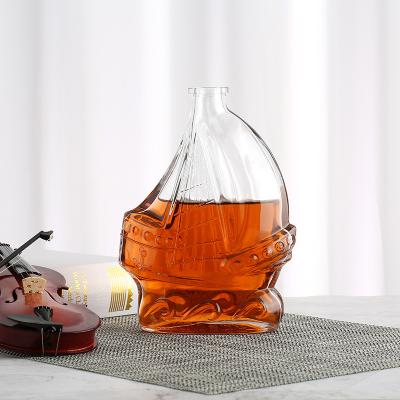 China 500ml 750ml Shaped Liquor Bottle with Cork Made of Super Flint Glass Material for sale