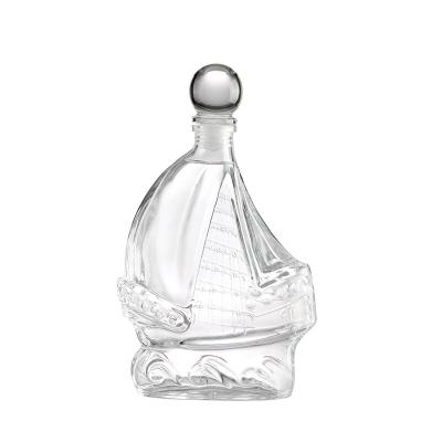 China 500ml 750ml Shaped Liquor Bottle with Cork Made of Super Flint Glass Material for sale