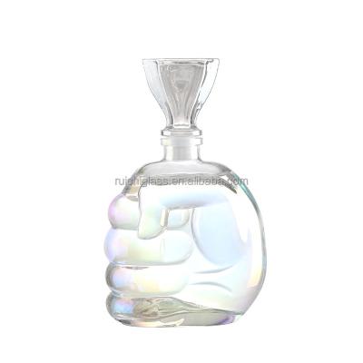 China Garrafas de vidro de uísque de forma única personalizam o tipo de vedação para vodka e mais armazenamento à venda