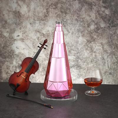 Cina Bottiglia di vetro di vodka con sughero e superficie stampata a caldo 100 ml 200 ml 375 ml 500 ml 750 ml in vendita