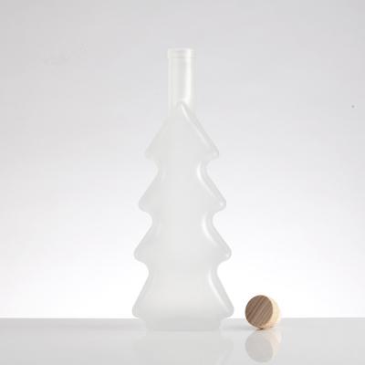 China Estampagem a quente 500 ml/750 ml Transparente congelado Vazio Garrafa de vinho personalizada Vidro com cortiça à venda