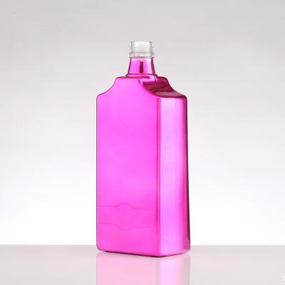 Cina Super Flint Glass Whisky Rum Spirits Bottiglia Stampaggio a caldo Spray Colore Manico personalizzato Forma in vendita