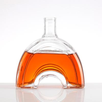 China Custom XO Brandy Glass Bottle with Fancy Shape and Hot Stamping Surface Handling for sale