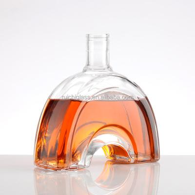 China Custom XO Brandy Glass Bottle with Fancy Shape and Hot Stamping Surface Handling for sale
